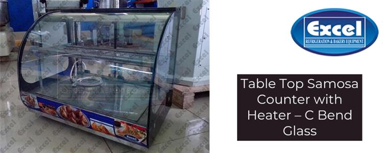 Table Top Samosa Counter with Heater – C Bend Glass